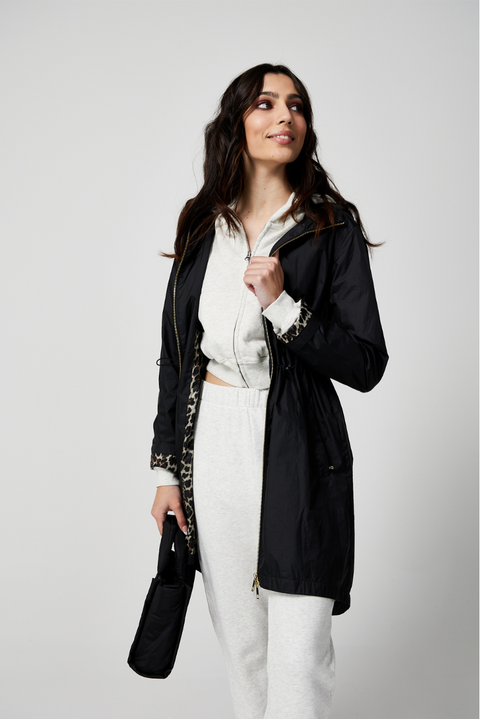 Black Classic Leopard Raincoat – Duck Apparel