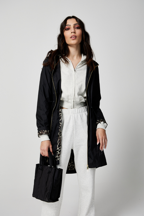 Black Classic Leopard Raincoat – Duck Apparel