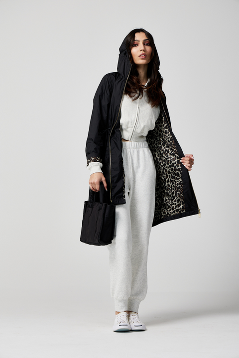 Black Classic Leopard Raincoat – Duck Apparel